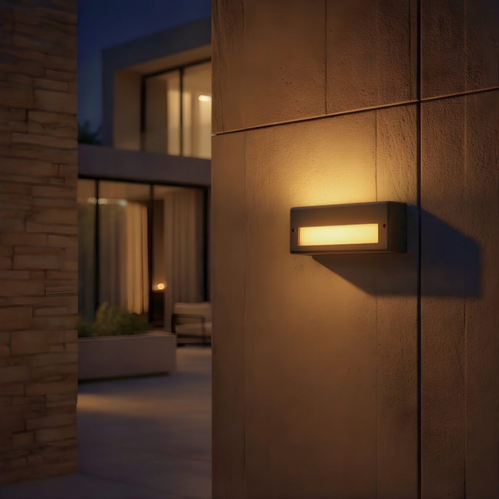Modern Grey Aluminium Recta Bulkhead Light Half Wall 12W LED ...